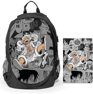 Flexible Solution Anime Luffy Gear 5 Backpack + Luffy Gear 5 Notebook ...