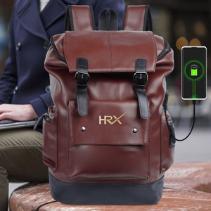 HRX by Hrithik Roshan Leather Anti Theft Casual Laptop Backpack witH ...