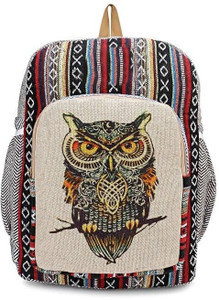 Puja Celebrations Hemp Laptop Backpack -Owl Handicraft Himalayan ...