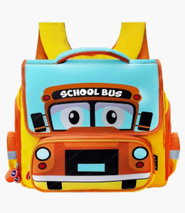 ARRMAN School Bus Design Rectangular Shape BagpackSchool Bag For Kids ...