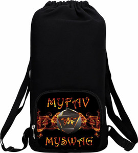 MY FAV Black Printed Cotton Canvas Tution Backpack / Exam Bag For Boys ...