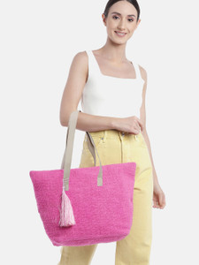 Deebaco Pink Tote Modest Pink Tote Bag Baby Pink - Price in India ...
