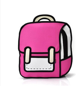 Foschini Creative 2D Drawing Backpack 3D Jump Style Cartoon School Bag ...