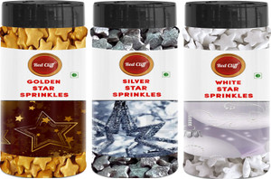 RED CLIFF Metallic All 3 In 1 Star Shaped Sprinkles | Combo Pack Of 3 ...