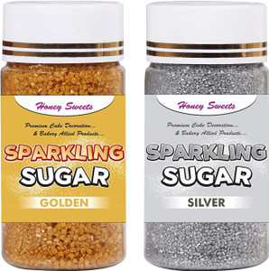Honey Sweets Pack of 2 Sparkling Sugar for Cake Decoration- Combo of ...
