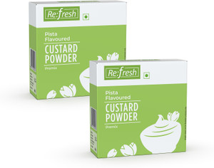 Refresh Pista Custard Powder (80 GM * PACK OF 2), Creamy and Delicious ...
