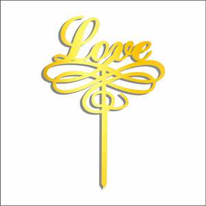 GIGGA I Love You Cake Topper_Golden Cake Topper Price in India - Buy ...