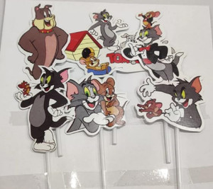 Xila Magic Tom & Jerry Theme Birthday Topper (6 pcs Of set) Cake Topper ...