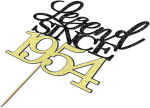 ITSYYBOO Legend Since 1954 Cake Topper | Black and Gold Color Glitter ...