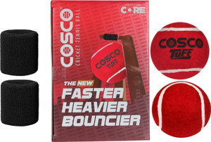 COSCO Tuff Cricket Ball, Training Ball, Set of 6 Balls, 2 Wrist Band ...