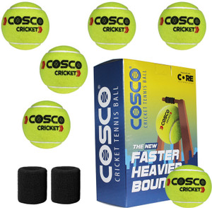 COSCO Cricket Tennis Balls Medium Weight High Bounce Combo Set Cricket ...