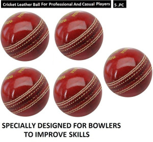 VIBCO Premium Quality Pack of 5 Cricket Leather Ball For Bowlers to ...