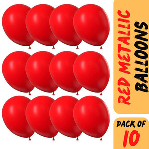 Flipkart.com | FLEXAA Solid Red HD Latex Metallic Balloons 10 inch Pack ...