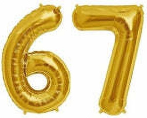 Flipkart.com | Magic Window Solid 16 Inch Gold Birthday Number 67 Foil ...