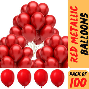 Flipkart.com | FLEXAA Solid Red HD Latex Metallic Balloons 10 inch Pack ...