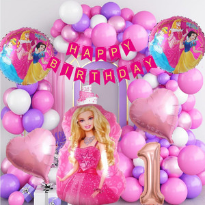 Flipkart.com | ARV Zone Printed 1st Princess Barbie Theme Birthday ...