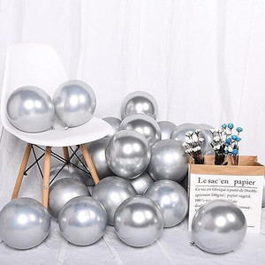 Flipkart.com | Om Collection Solid Silver Metallic Balloons For Kids ...