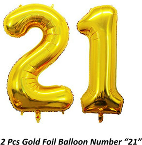 Flipkart.com | PG Enterprises Solid GOLDEN NUMBER "21" FOIL BALLOON ...
