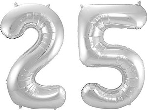 Flipkart.com | Selibration Solid 16 Inch "25" Number Silver Foil ...