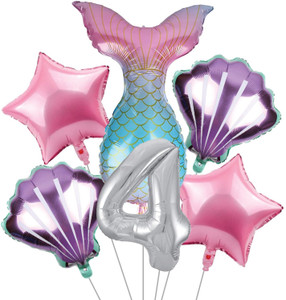Flipkart.com | Party Propz Printed Mermaid Birthday Decoration, Mermaid ...