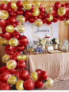 Flipkart.com | Crafty villa Solid Royal Red And Golden Balloon Combo Of ...