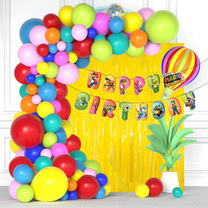 Rozi Decoration Mario Theme Yellow Backdrop Birthday Decoration Items ...