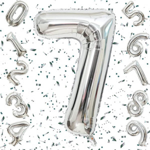 Flipkart.com | TIZOQ Solid 32-Inch 7th Number Silver Helium Foil ...