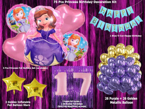 Magic Window Princess BVC 75 Pcs Birthday Decoration Kit Pink No.17 ...