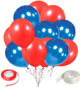 Flipkart.com | groovy dudz Solid Metallic Blue and Red Balloon - Balloon