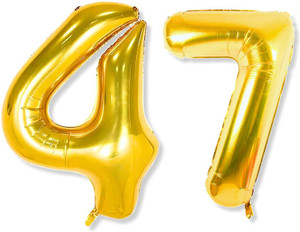 Flipkart.com | Skab Solid Birthday Numbers Solid Golden " 47 ...