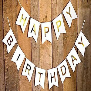 PARTY BAZAAR Happy birthday banner (White) Banner Price in India - Buy ...
