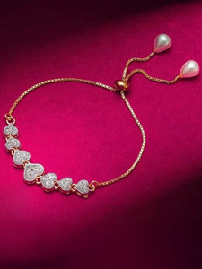 Zabby Allen Alloy Diamond Gold-plated Bracelet Price in India - Buy ...