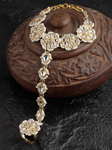 AVIKSHA CREATIONS Mother of Pearl Cubic Zirconia Gold-plated Ring ...
