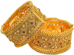 Panini Jewels Copper Diamond, Ruby Copper, Gold-plated Bangle Set Price ...