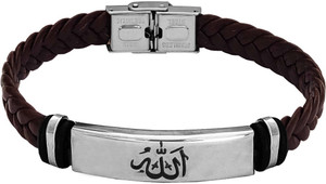 M Men Style Stainless Steel, Leather Sterling Silver Bracelet Price in ...