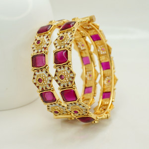 Panini Jewels Copper Ruby Gold-plated Bangle Set Price in India - Buy ...