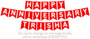 Midas Craft Happy Anniversary Trisha M Banner 08. Banner Price in India ...