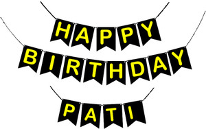 GIFTUATION Happy Birthday PATI / Printed Birthday Banner for Boys ...