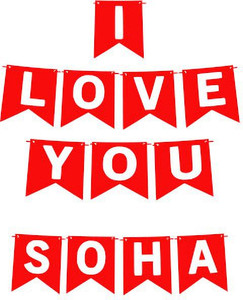 Midas Craft I Love You Soha Name Banner 03 Banner Price in India - Buy ...
