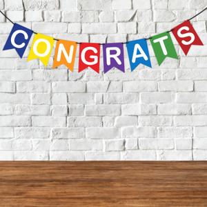 Wobbox Congrats Bunting Banner, Congratulations Banner for Decoration ...
