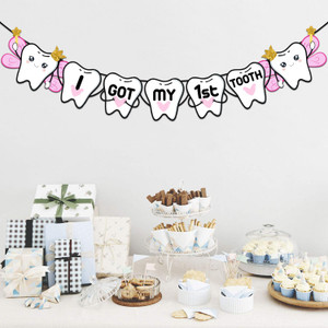 ZYOZI I Got My First Tooth Banner,I Got My 1st Tooth Bunting Banner (1 ...