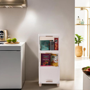 Novatic Kitchen Rack, Square Rotating 3 Layer Trolley, Kitchen basket ...