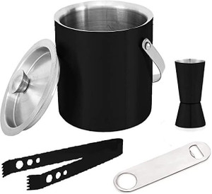finality Double Wall Ice Bucket With Ice Tong,Peg Measure,Bottle Opener ...