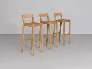 ODEJIA Simple Wooden Bar Chair For Kitchen Counter Solid Wood Bar Chair ...