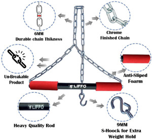 BOLDHIGH Height Increaser Rod/ Rod with Thick Chain/Body Workout Chin ...