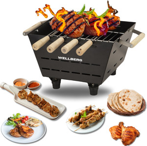 WELLBERG Portable Barbecue Griller for Coal Cooking, Picnics, and ...
