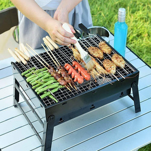 LAVNIK Coal BBQ Griller Portable Tabletop Foldable Leg Removable Mesh ...