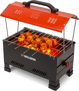 WELLBERG 2-in-1 1200W Barbeque Griller | Electric & Coal BBQ for Home ...