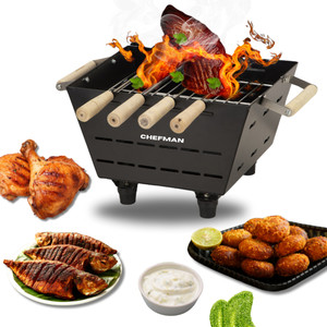 Chefman Coal Barbecue Griller for Small Gatherings and Grilling Healthy ...