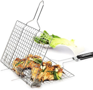 Livzing Portable Barbecue Grill - Powder Coated Non Stick Iron Charcoal ...